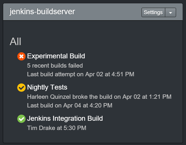 Jenkins Build Status Notifications - CatLight